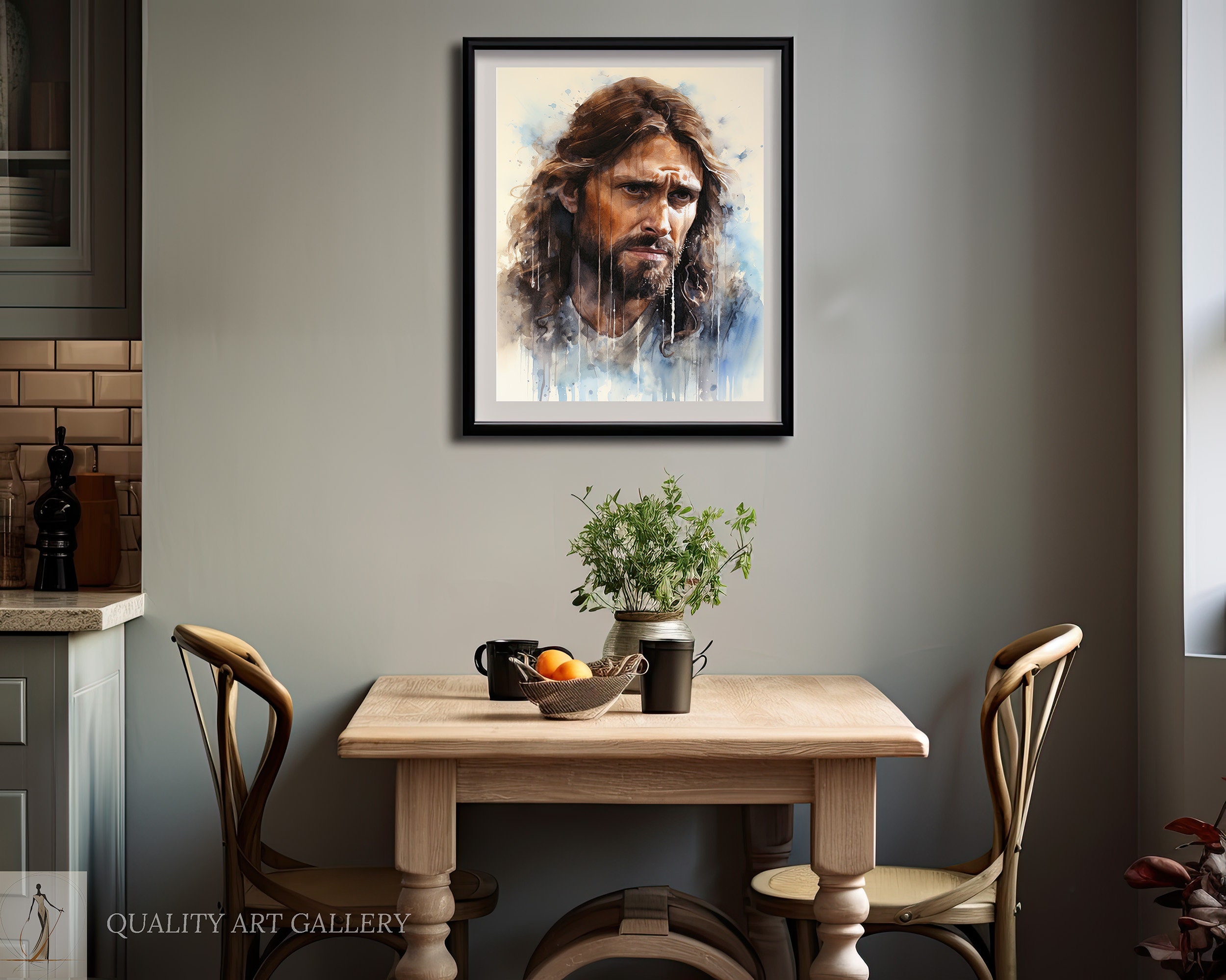 Jesus Christ Digital Watercolor Art, Inspirational Ethereal Religious ...