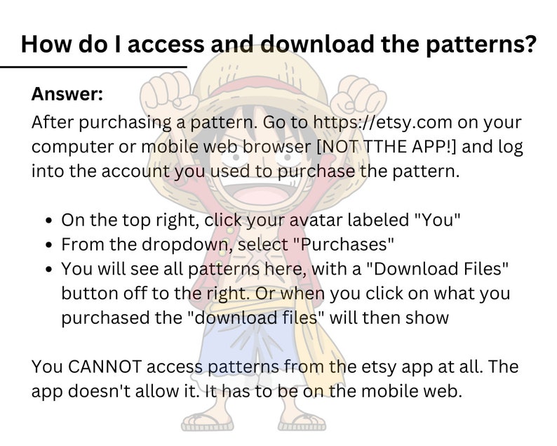 Easy-to-follow One Piece Luffy Amigurumi Crochet Pattern No Sew English ...