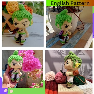 Zoro Crochet Doll Pattern: One Piece Anime Amigurumi (PDF Pattern) - Etsy