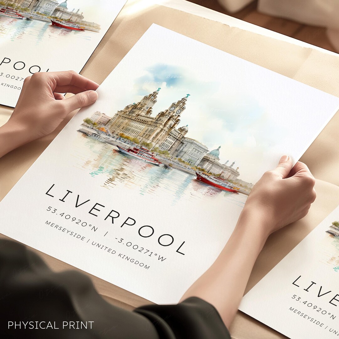 Liverpool City Print, Liver Building, Albert Dock, Liverpool Art Print ...