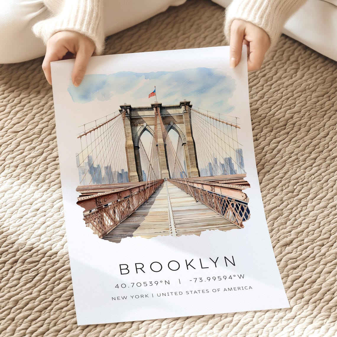 Brooklyn Bridge Wall Art, New York Travel Poster, City Prints, Holiday ...