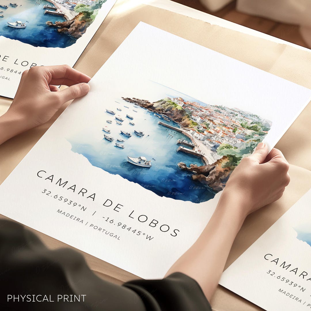 Madeira Travel Print, Portugal Travel Art Posters, Madeira Map ...