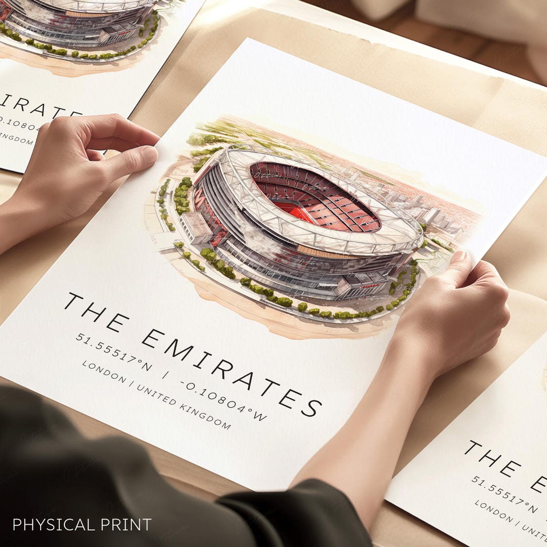 The Emirates Stadium, Arsenal Gift, Arsenal Poster, Arsenal Print ...