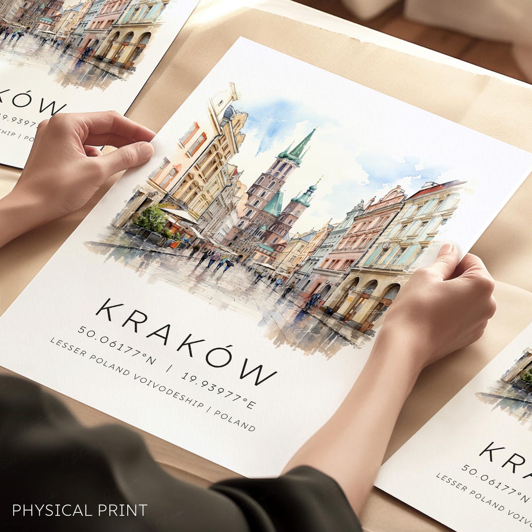 Kraków Poland Travel Print, Krakow Poster, Poland Art Print, Poland ...