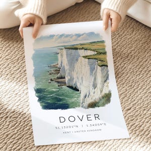 Dover Travel Print, the White Cliffs of Dover, Kent England Print, Kent ...