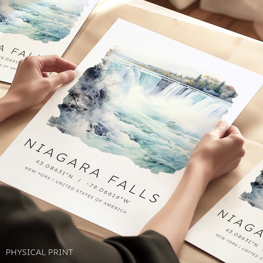 Niagara Falls Poster, Niagara Falls Postcard, Travel Poster Art Print ...