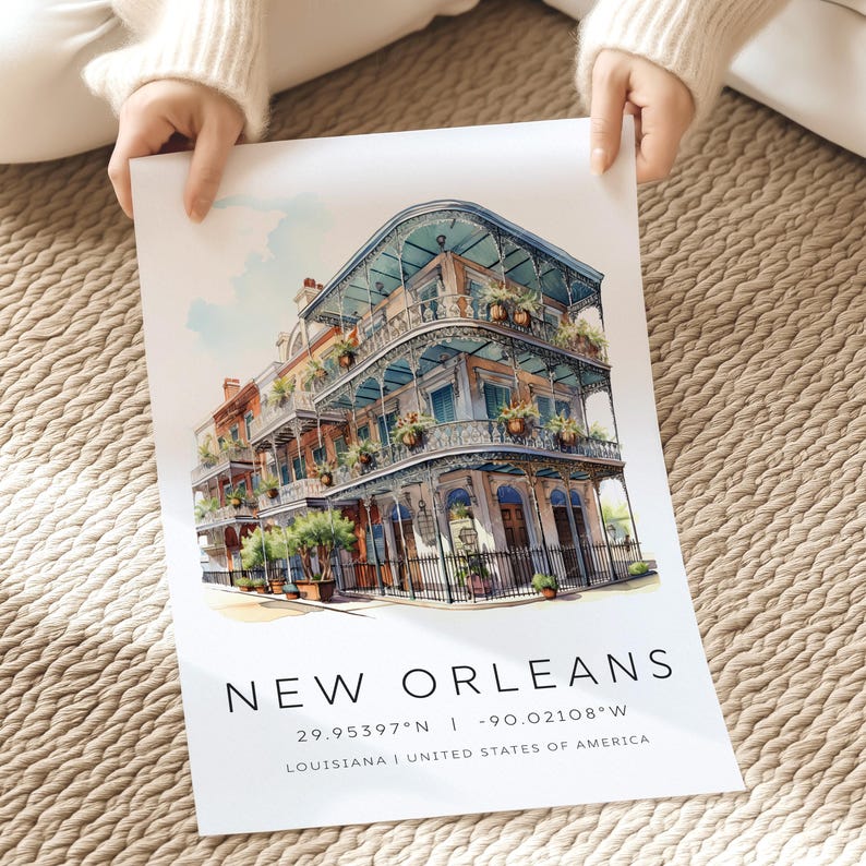 New Orleans Print, Louisiana Poster, New Orleans Art, Travel Poster New ...