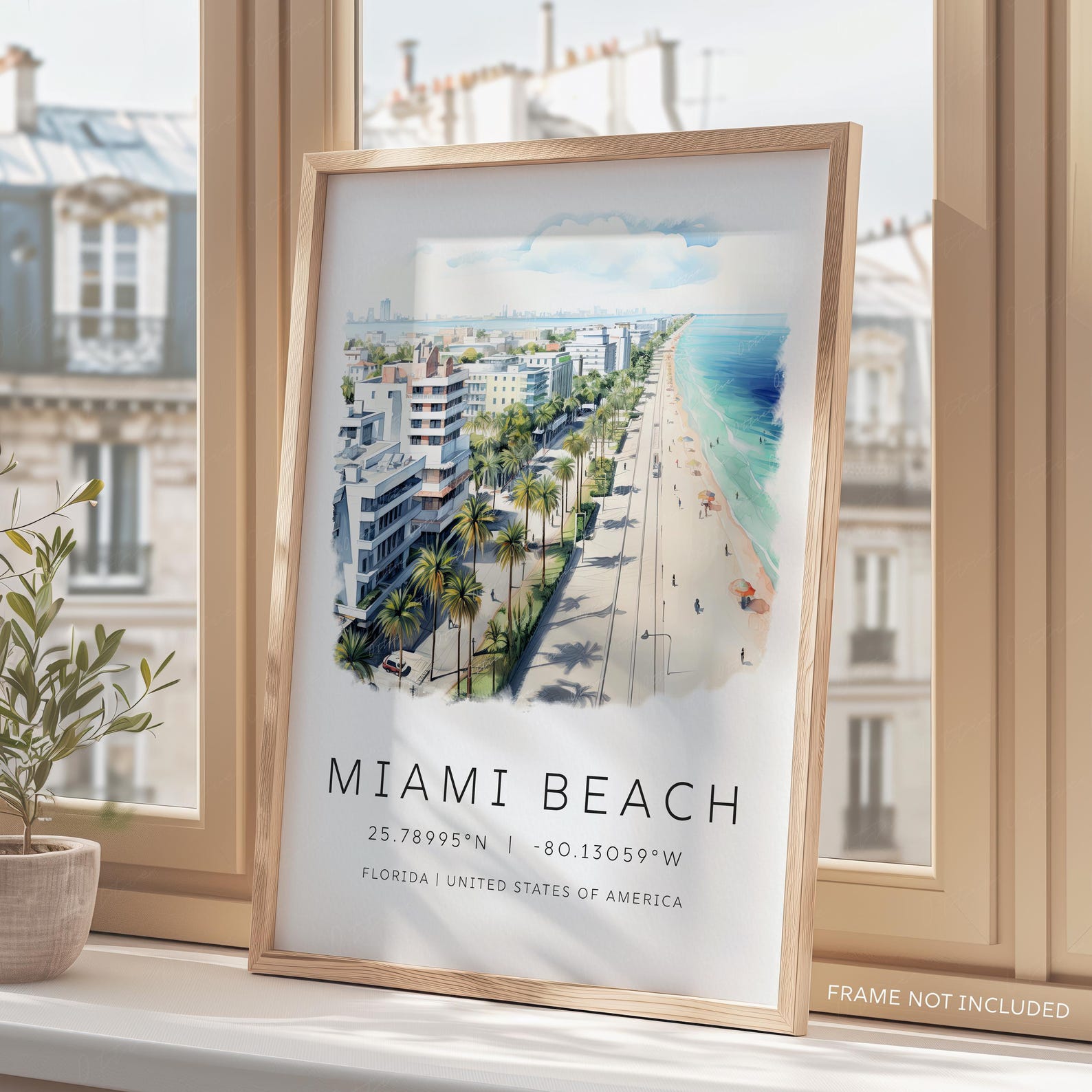 Miami Travel Poster, Miami Art Print, Miami Beach Art, Travel Gifts ...