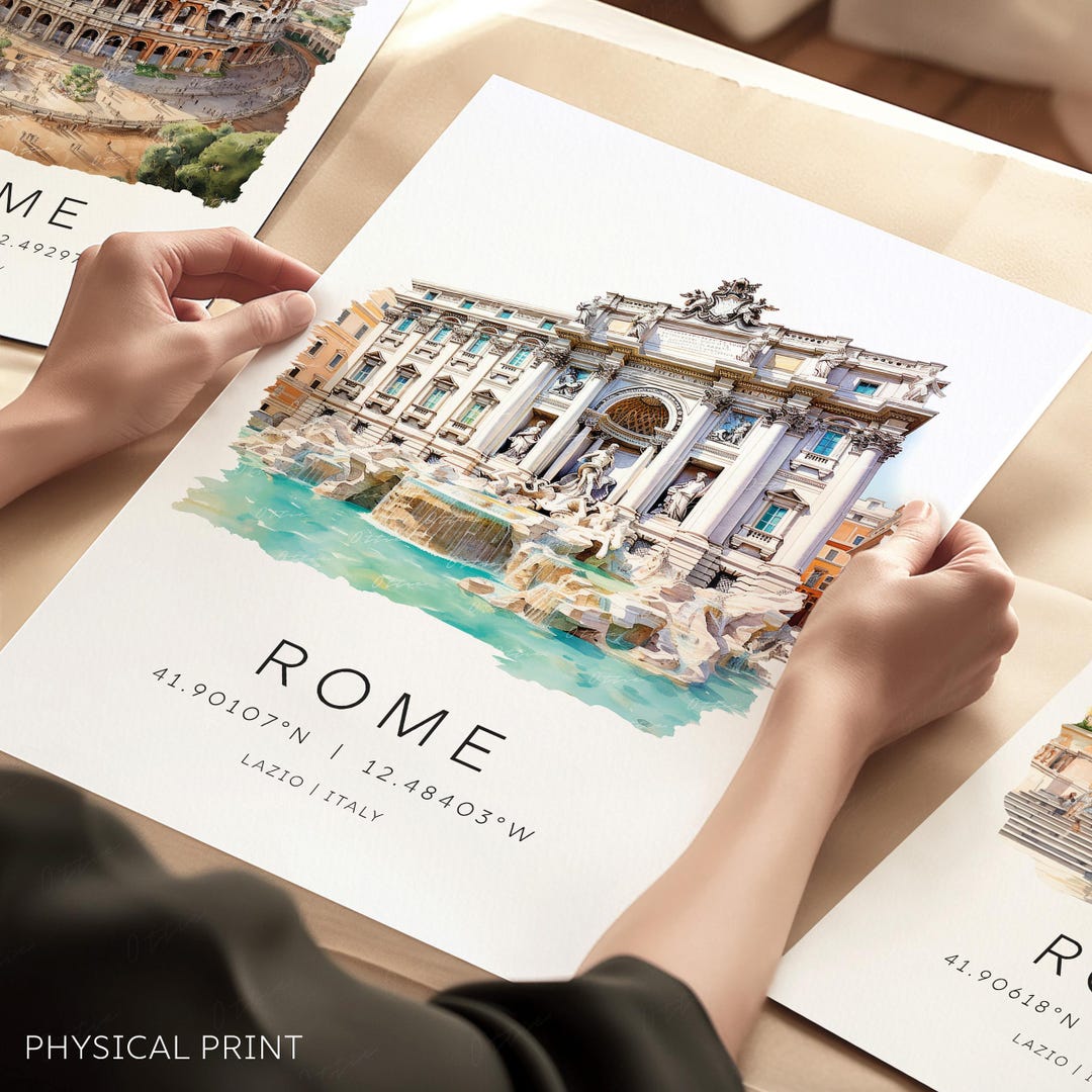 Italy Travel Prints, Rome Italy Art Print, Rome Travel Poster, Trevi ...