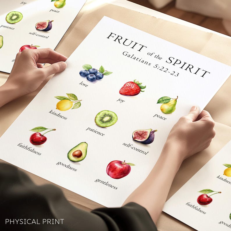 Christian Art Poster, Fruit of the Spirit Wall Art, Scripture Wall Art ...