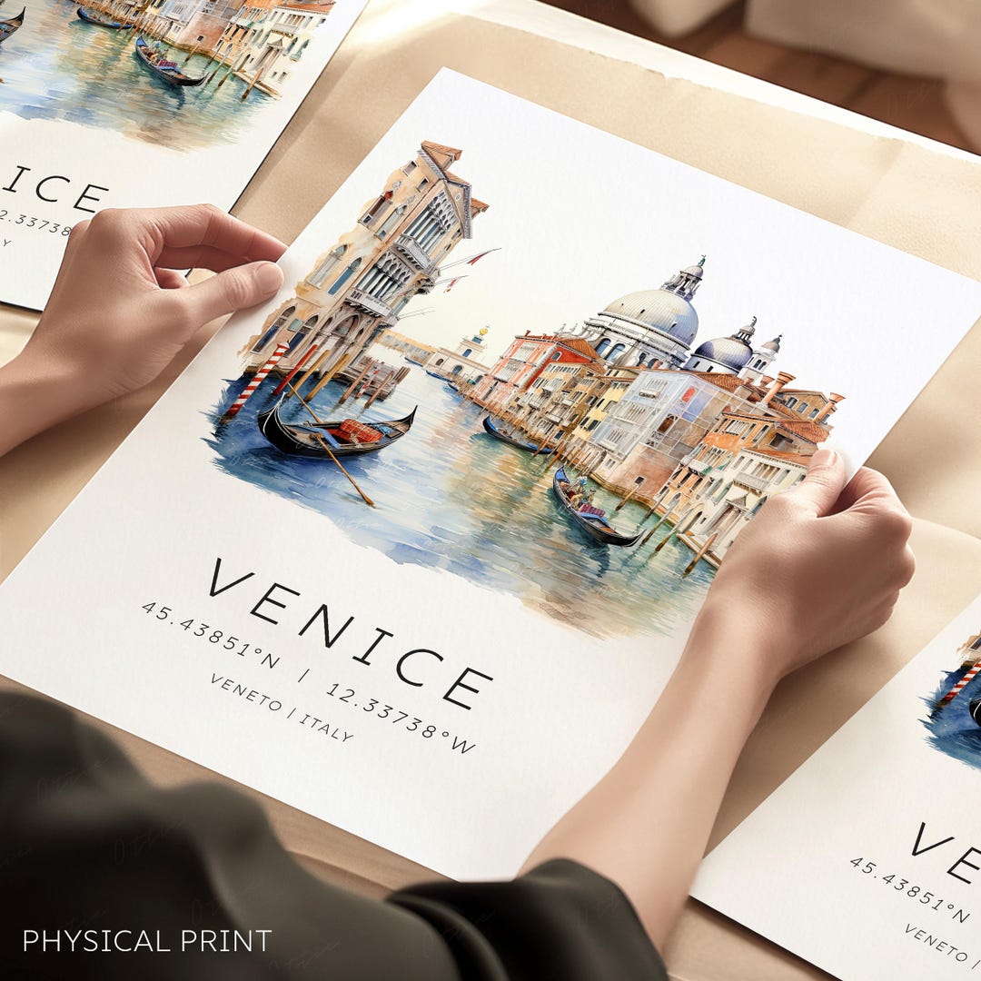 Venice Art Print, Venice Travel Painting, Venezia Italy Art Print ...