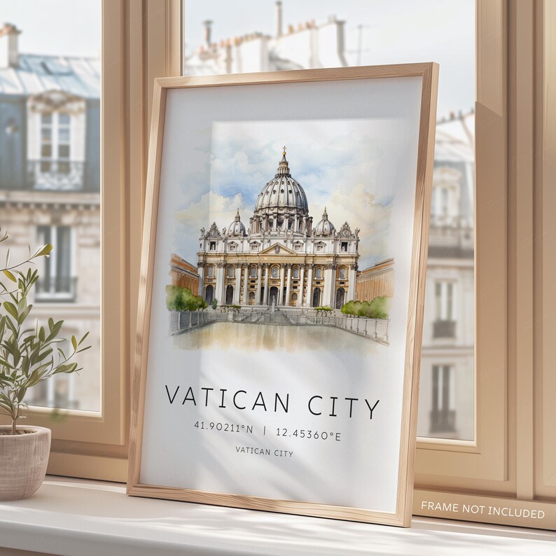 Vatican City Art Print, Vatican City Travel Poster, Italy Travel Prints ...