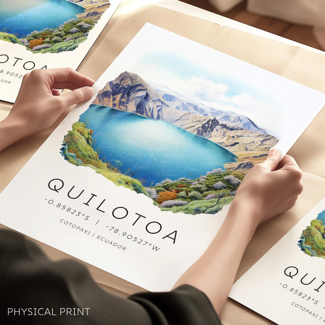 Quilotoa Travel Print, Ecuador Travel Poster, Travel Gifts, Quito Travel, Ecuador Gift, World ...