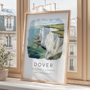 Dover Travel Print, the White Cliffs of Dover, Kent England Print, Kent ...