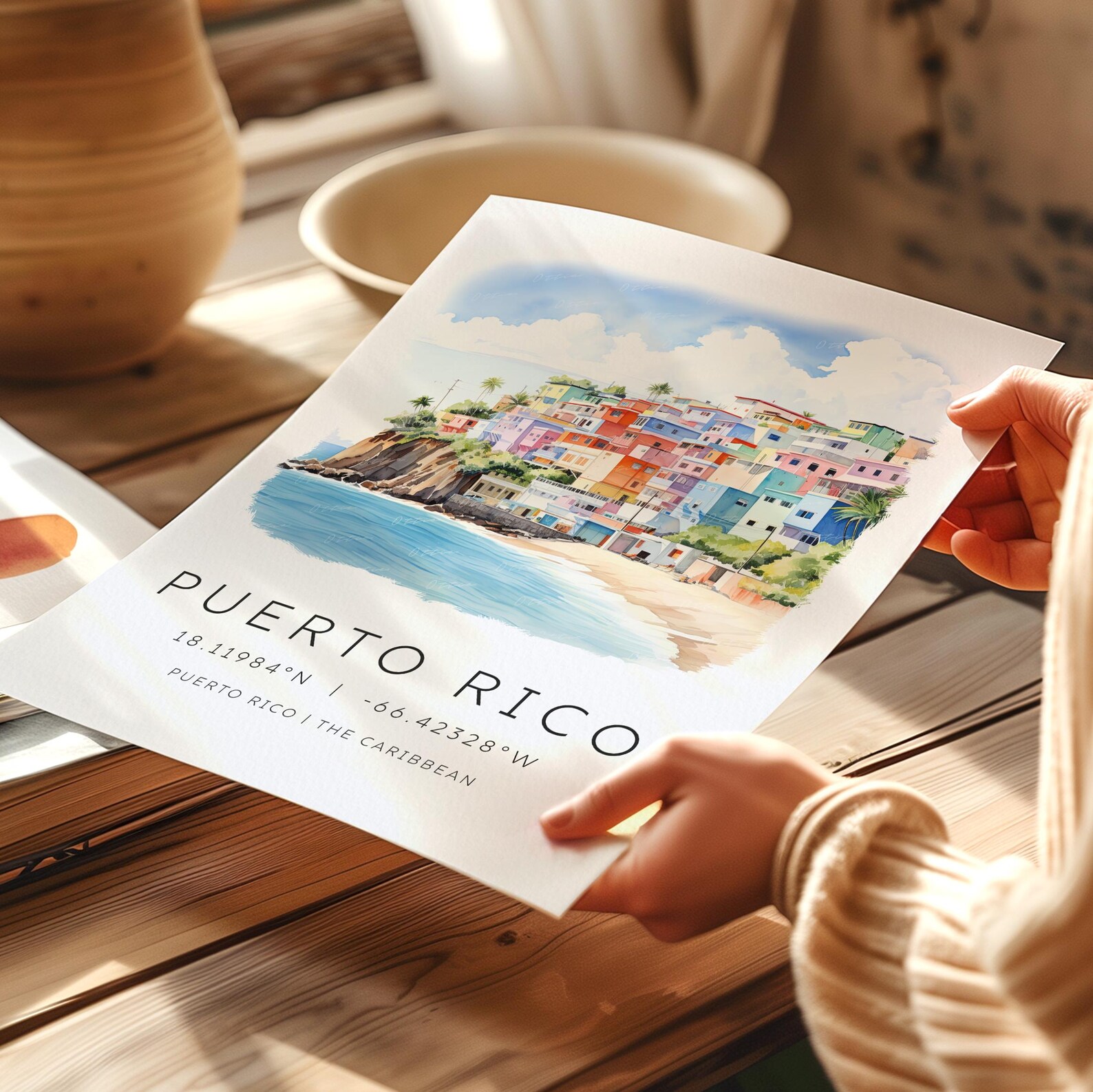 Puerto Rico Travel Print, Puerto Rico Art, Puerto Rico Poster, Home ...