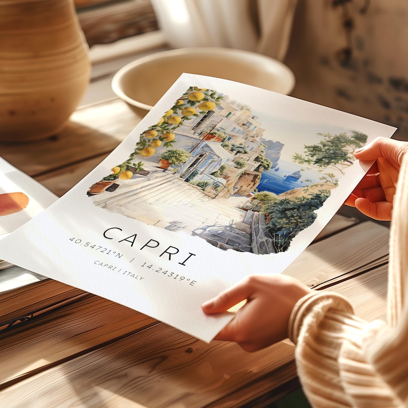 Capri Travel Print, Italy Wall Poster, Amalfi Coast, Travel Gift ...