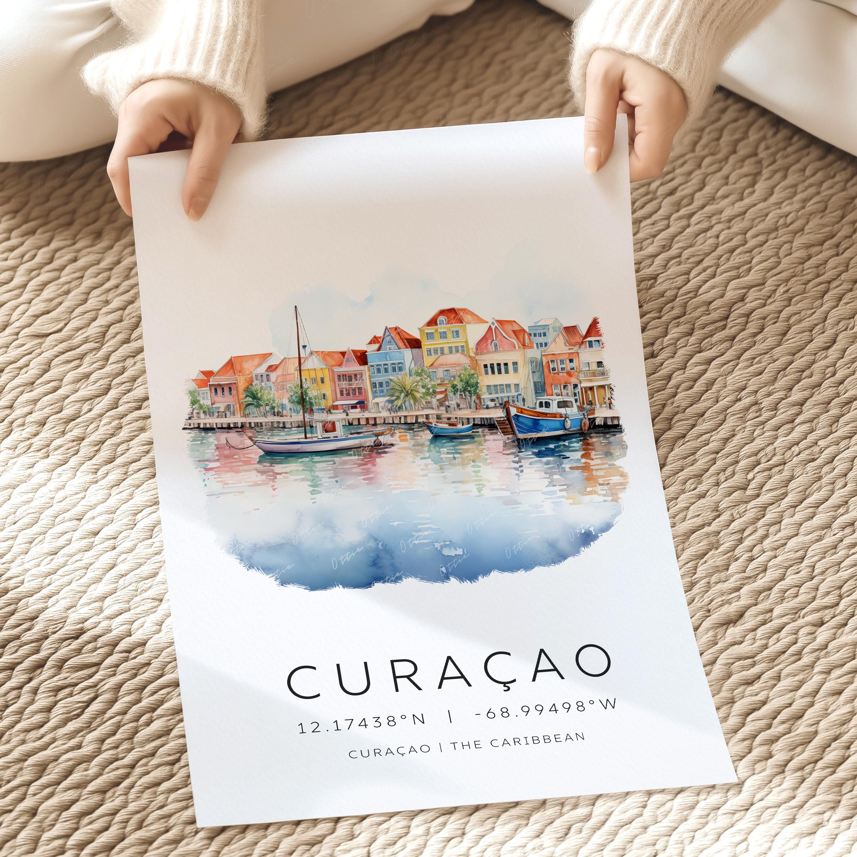 Curaçao Caribbean Print, Travel Print, Caribbean Island Posters ...