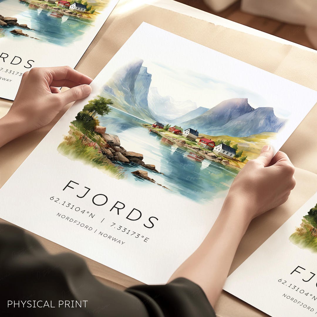Fjords Travel Print, Fjords Norway Poster, Norway Print, Norwegian ...