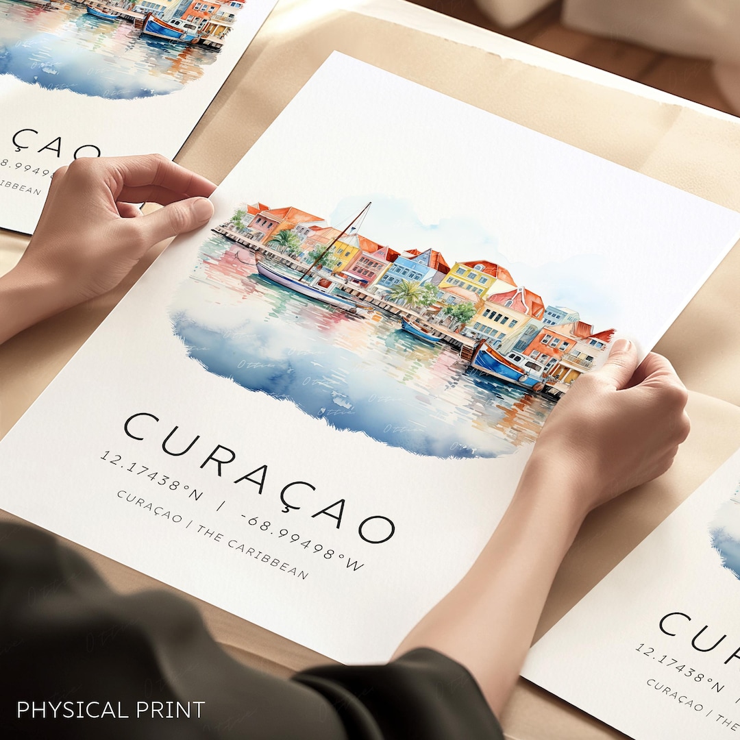 Curaçao Caribbean Print, Travel Print, Caribbean Island Posters ...