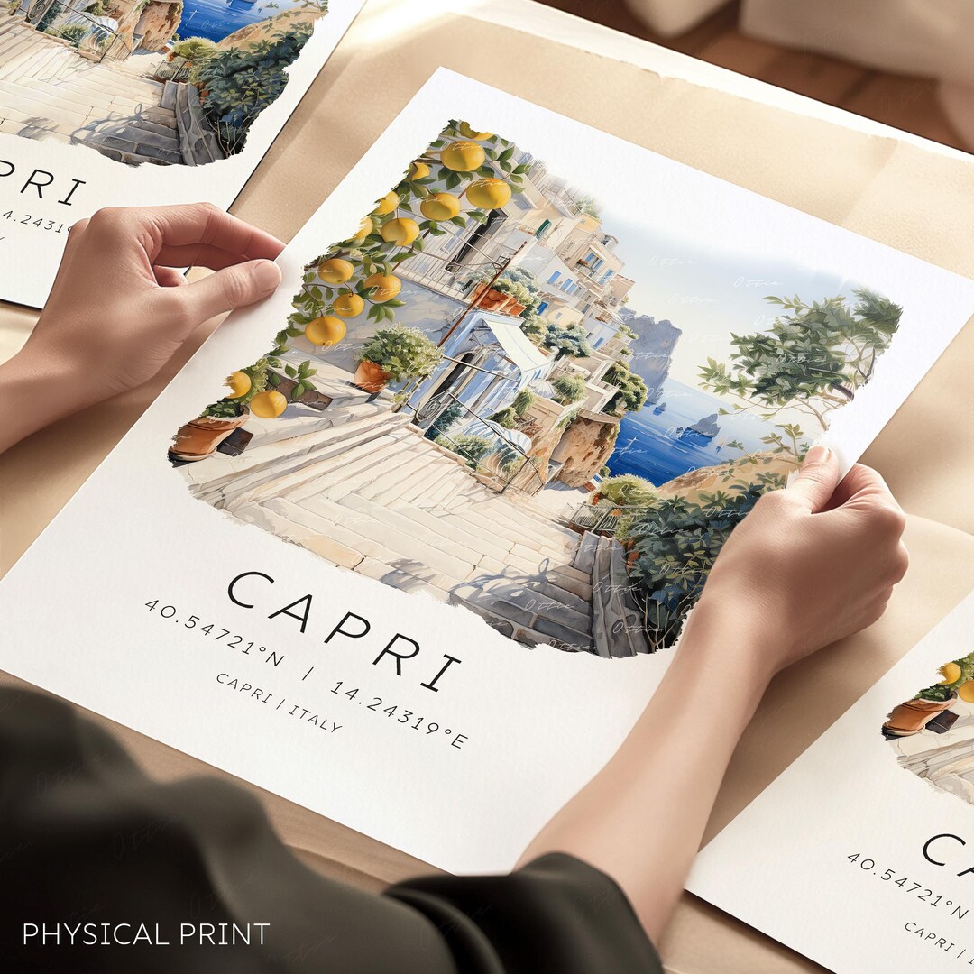 Capri Travel Print, Italy Wall Poster, Amalfi Coast, Travel Gift ...