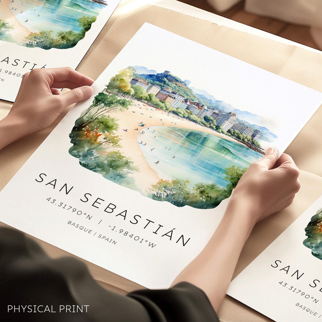 San Sebastian Poster, Spain Travel Prints, San Sebastian Gift, Spain ...