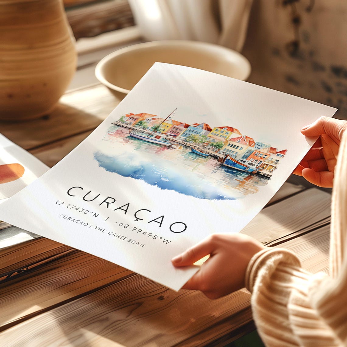 Curaçao Caribbean Print, Travel Print, Caribbean Island Posters ...