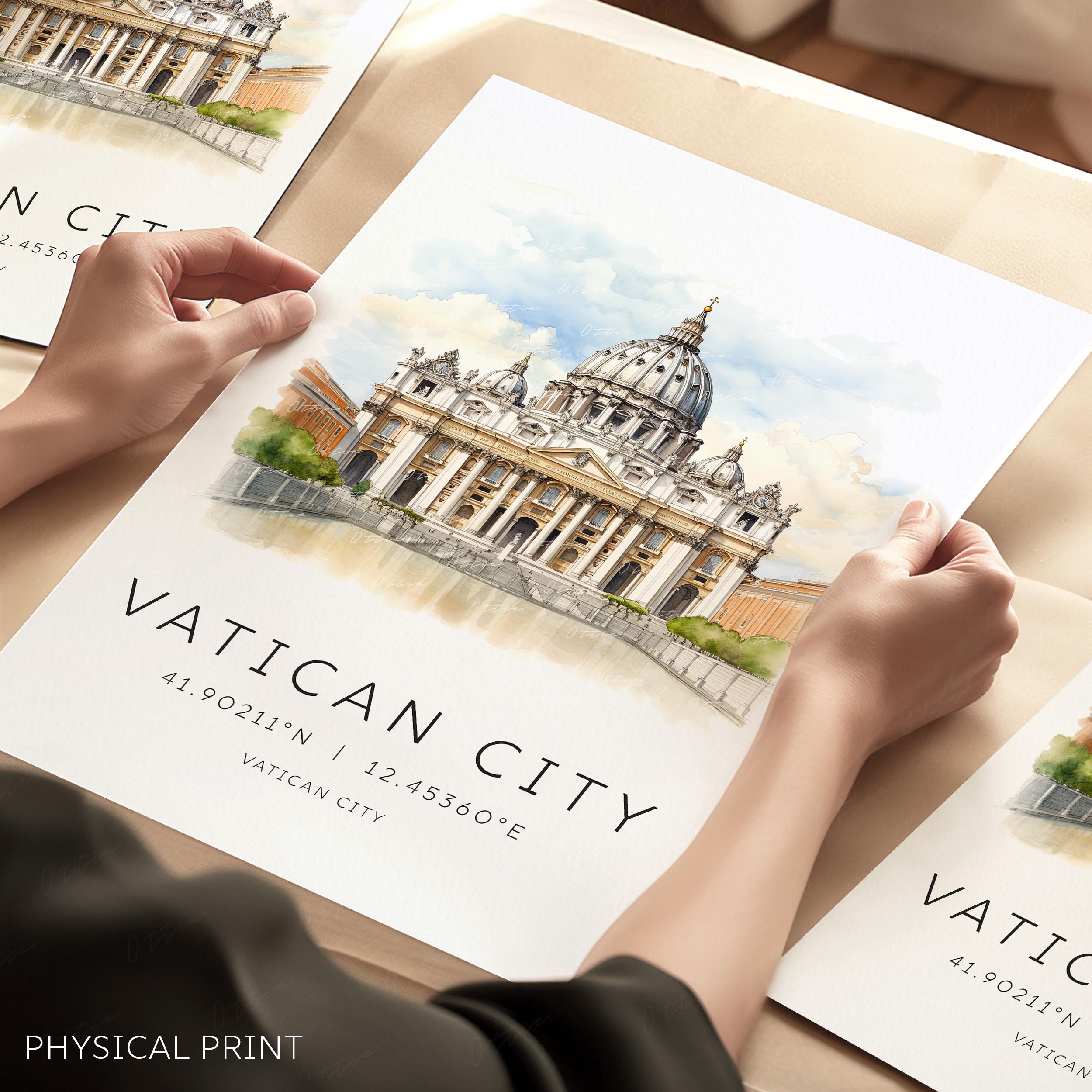 Vatican City Art Print, Vatican City Travel Poster, Italy Travel Prints ...