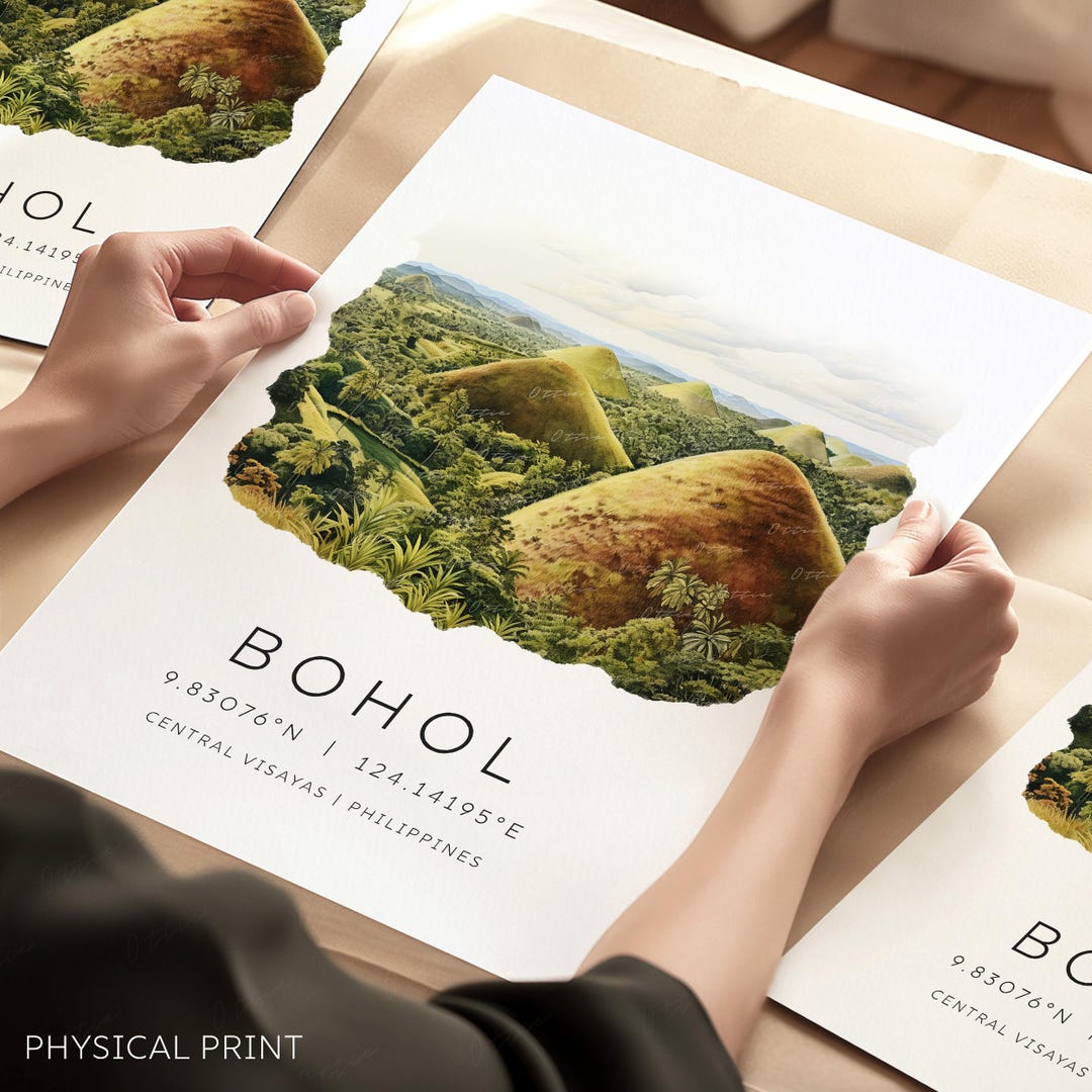 Philippines Travel Poster, Bohol Chocolate Hills, Philippines ...