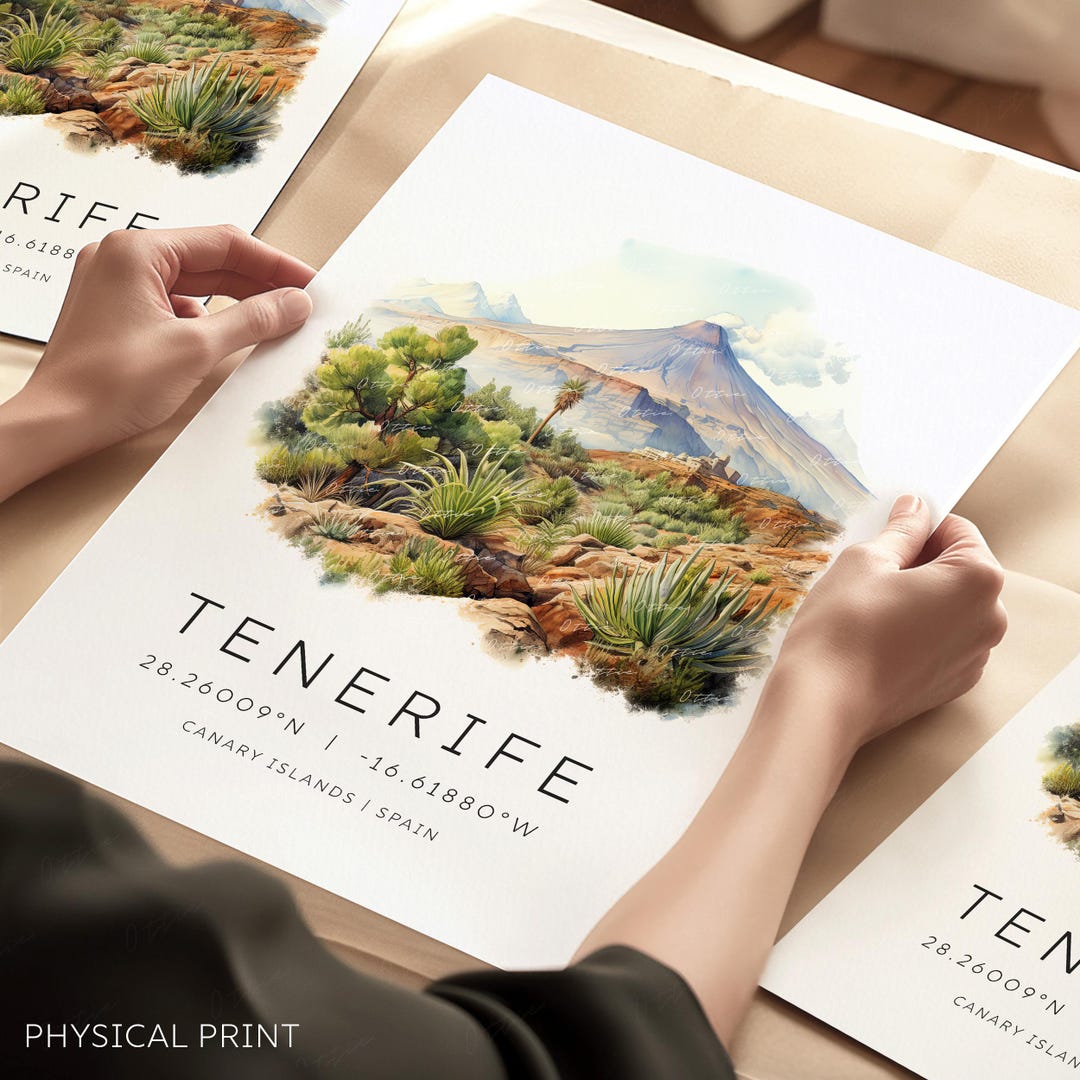 Tenerife Travel Poster, Canary Islands Travel Print, Travel Gift ...