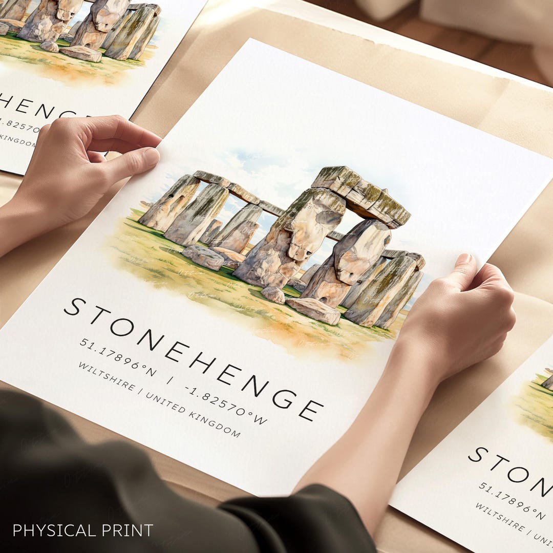Stonehenge Poster, Stonehenge Wiltshire Art Print, England Travel ...