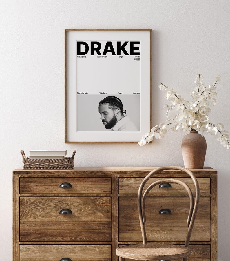 Drake Wall Art Poster Drake Cover Art Hypebeast Drake Rapper Poster ...