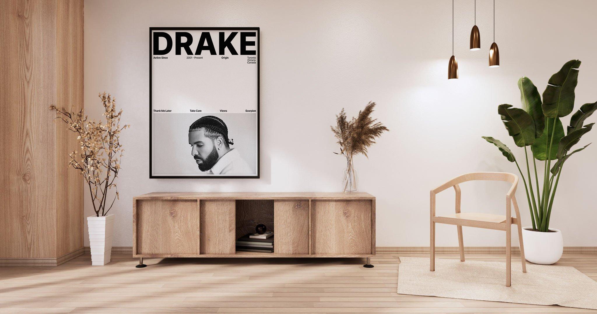 Drake Wall Art Poster Drake Cover Art Hypebeast Drake Rapper Poster ...