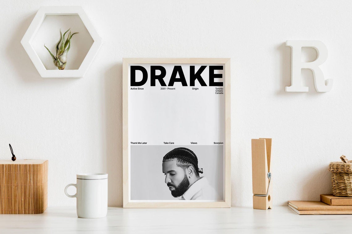 Drake Wall Art Poster Drake Cover Art Hypebeast Drake Rapper Poster ...