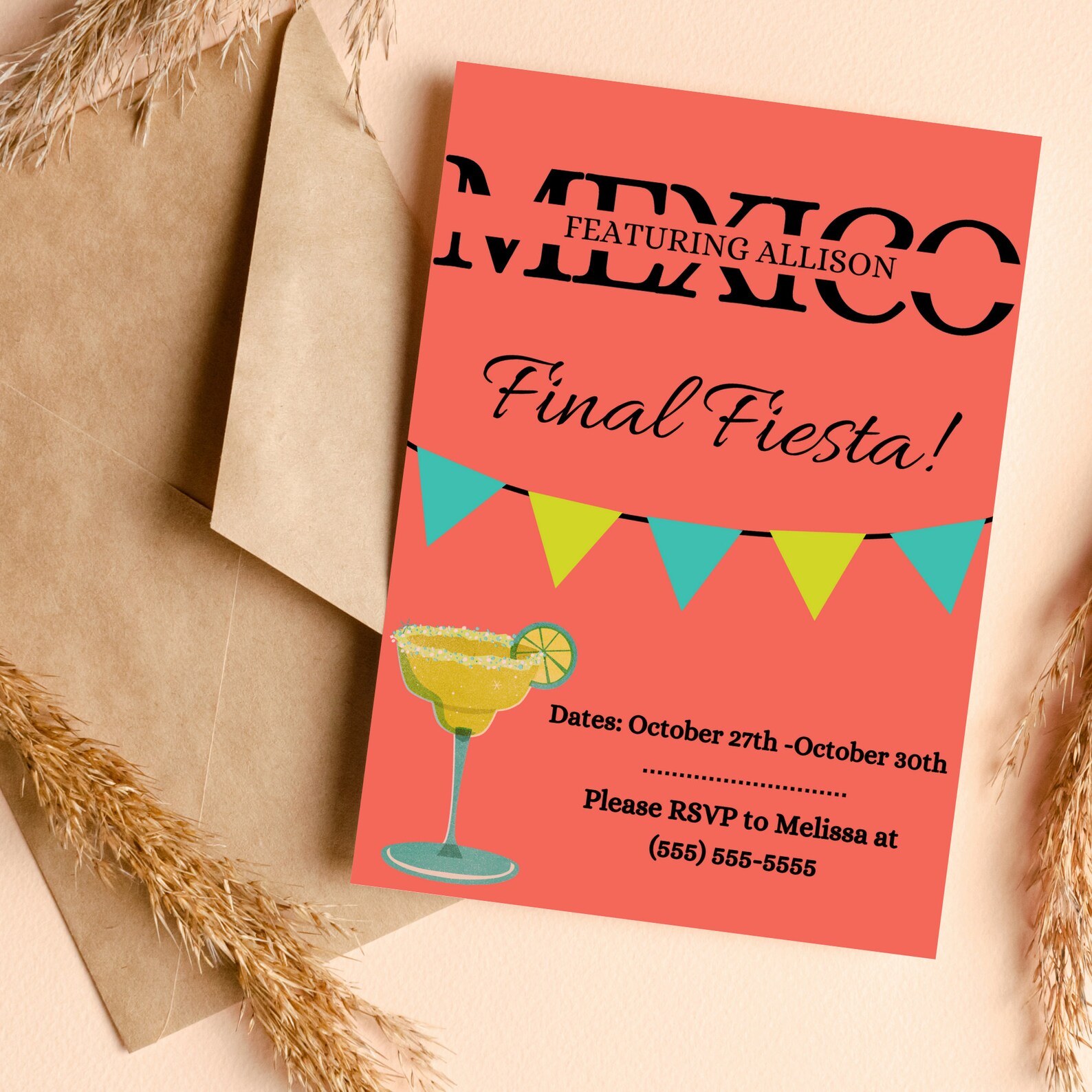 Mexico Bachelorette Invitation & Itinerary, Final Fiesta Bachelorette ...