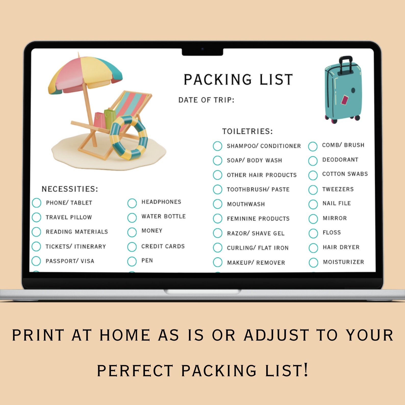 Packing List, Editable, Printable, Canva Template - Etsy