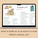 Packing List, Editable, Printable, Canva Template - Etsy