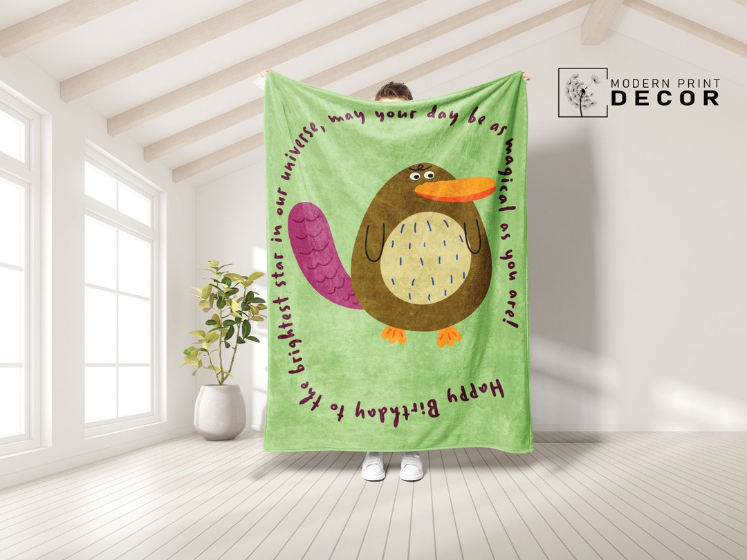 Gift Blanket With Personal Message Big Bird Soft Minky Sherpa ...