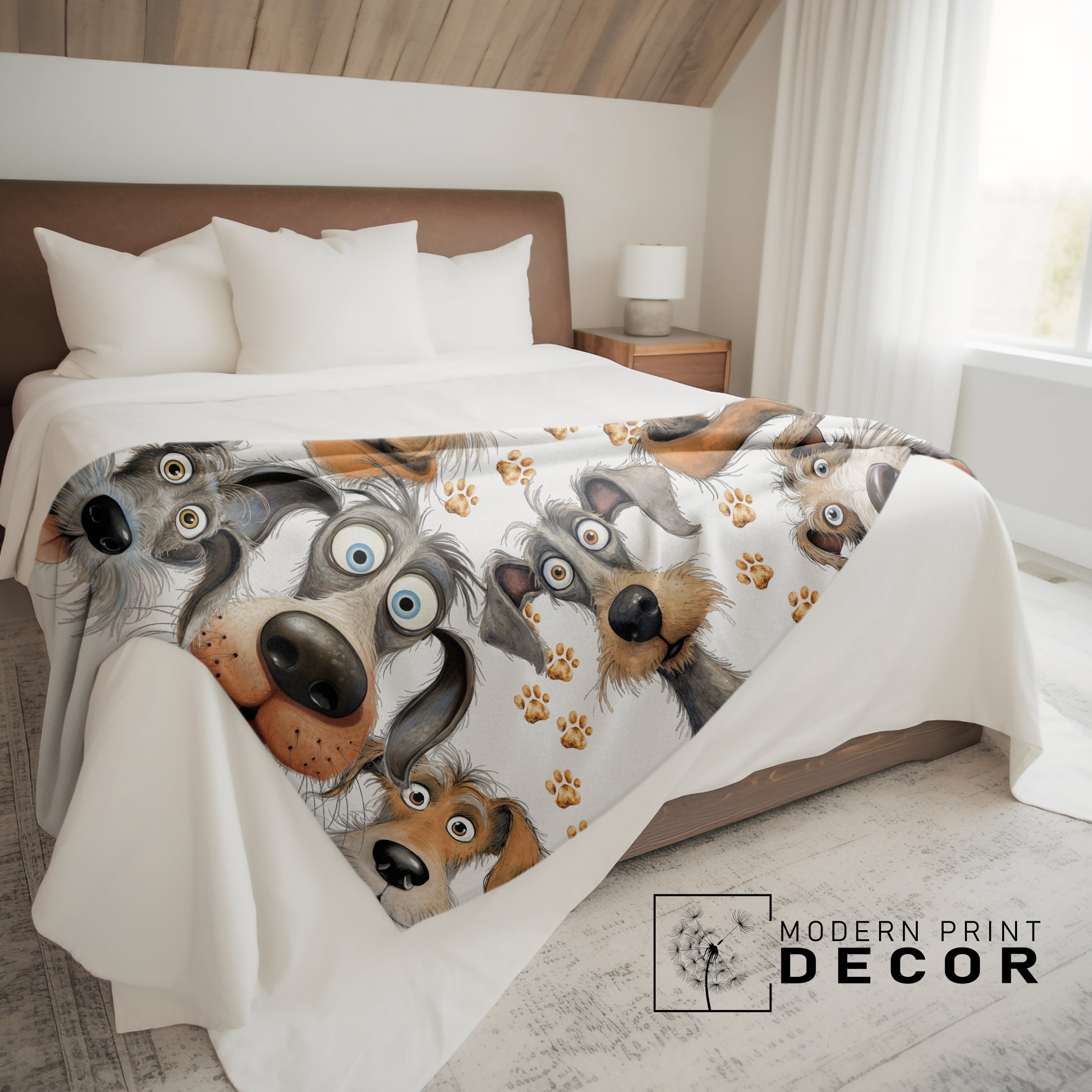 Dogs Blanket Sherpa Dogs Blanket Minky Velveteen Blanket Couch Cute ...