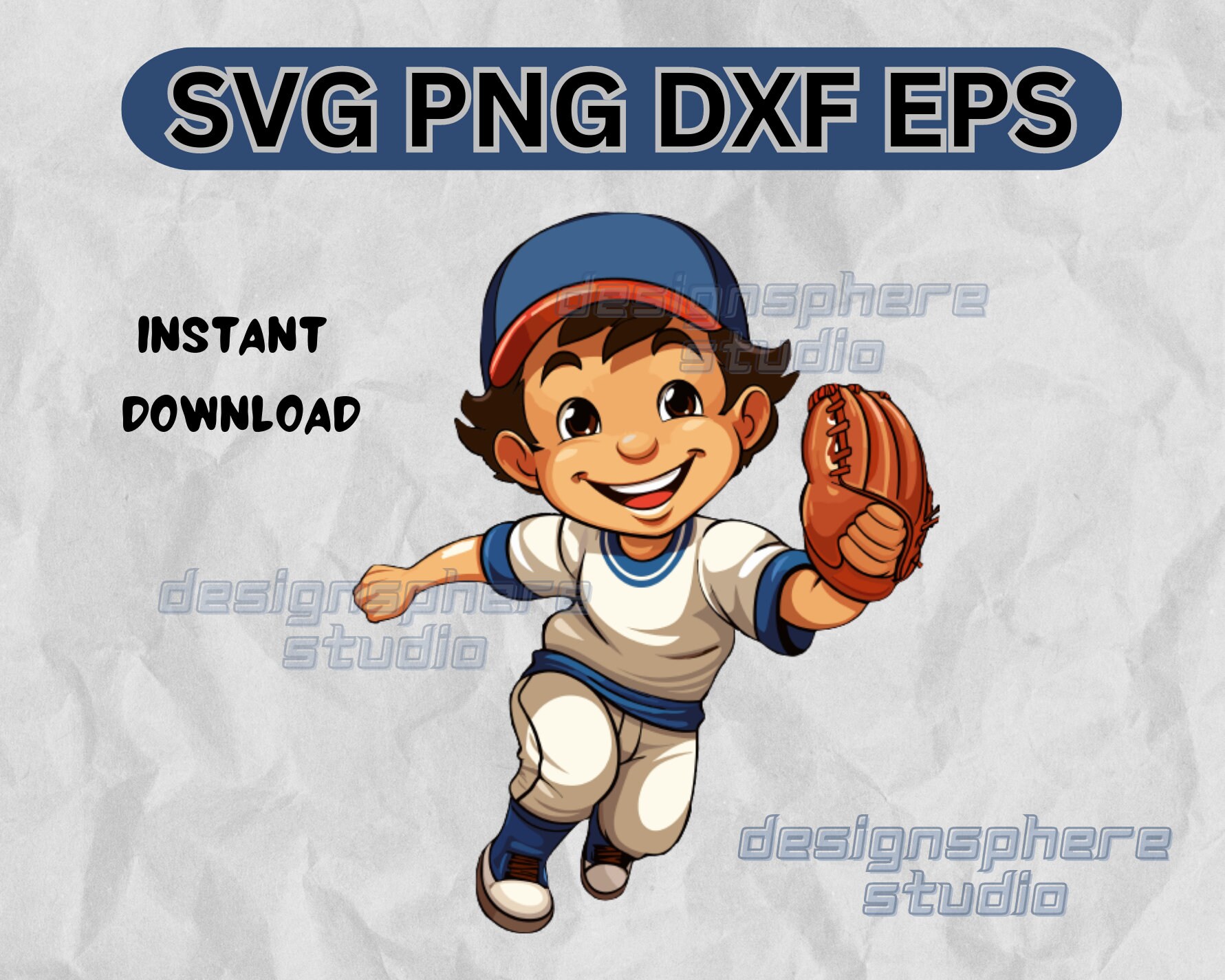 Cartoon Boy Baseball Player SVG - Etsy