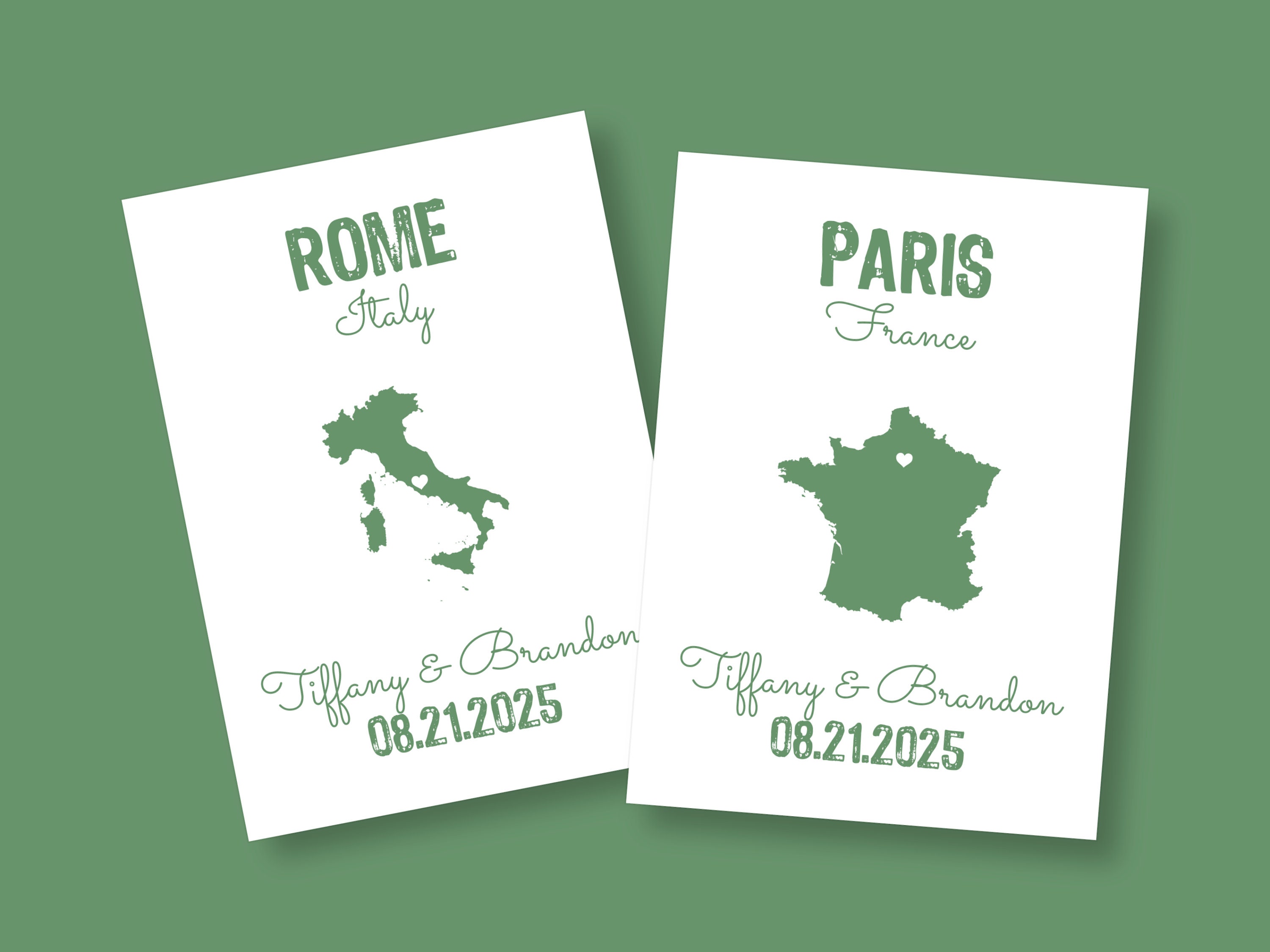 Printable Travel Theme Personalized Table Cards, for Weddings & Showers ...