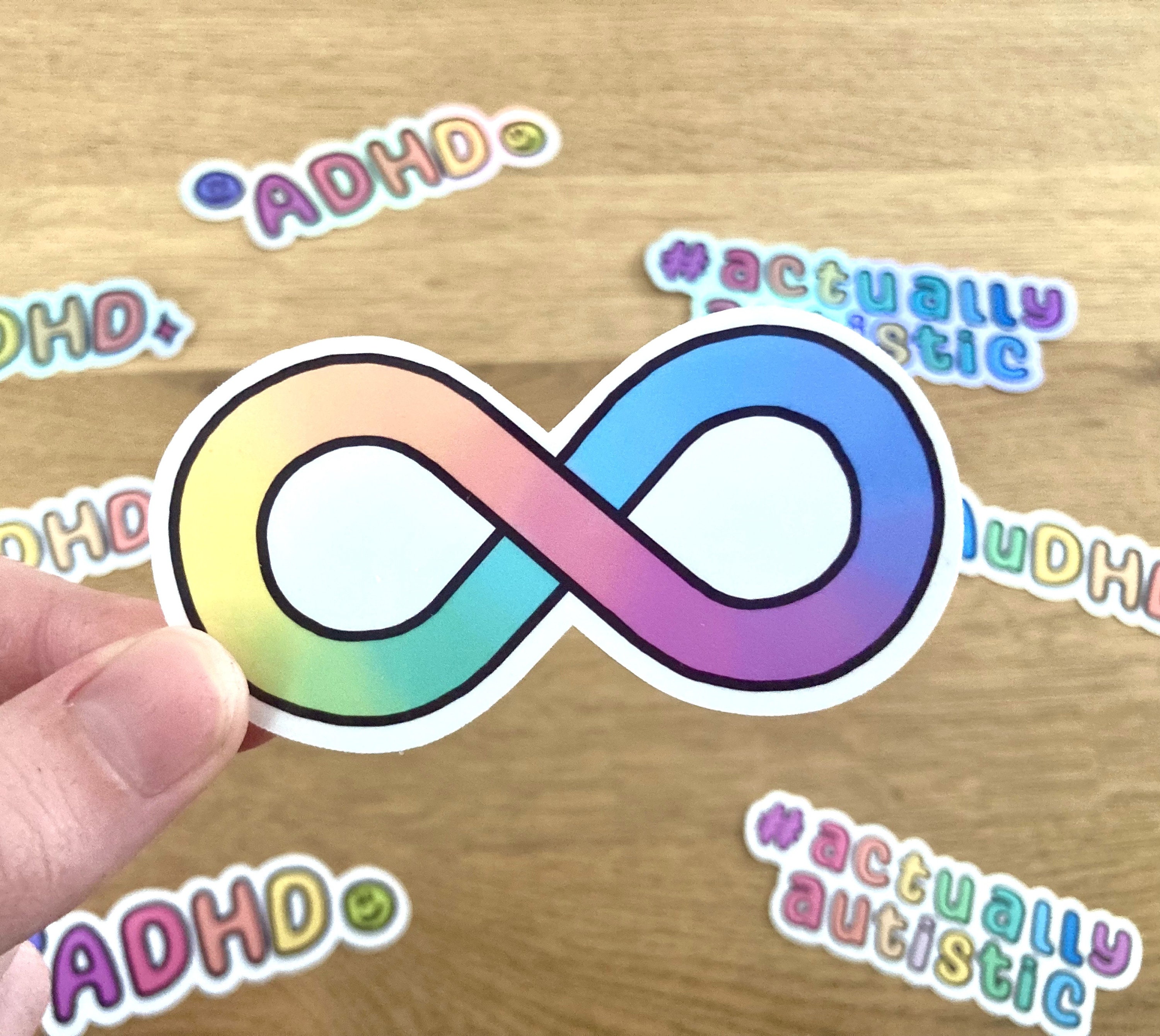 Stickers Autism Infinity Symbol and ADHD Butterfly Symbol. Embrace Your ...
