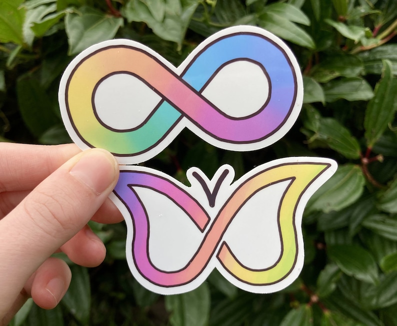 Stickers Autism Infinity Symbol and ADHD Butterfly Symbol. Embrace Your ...