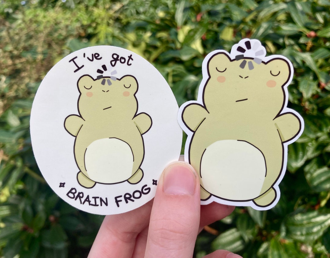 Funny Frog Sticker With "brain Frog". Relatable Mental Health Sticker ...