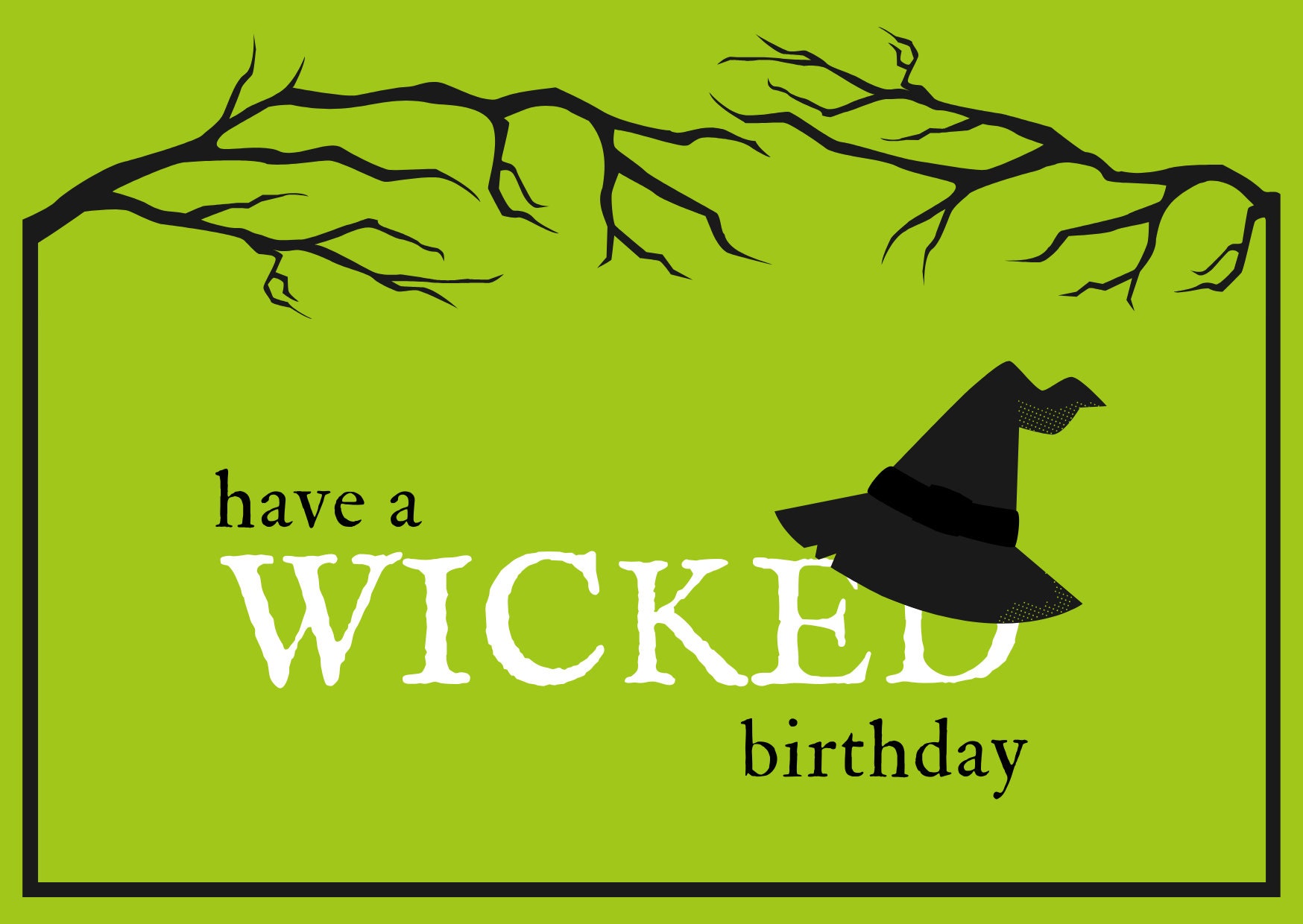 PRINTABLE- WICKED Birthday Card, Birthday, Witch, Wicked - Etsy