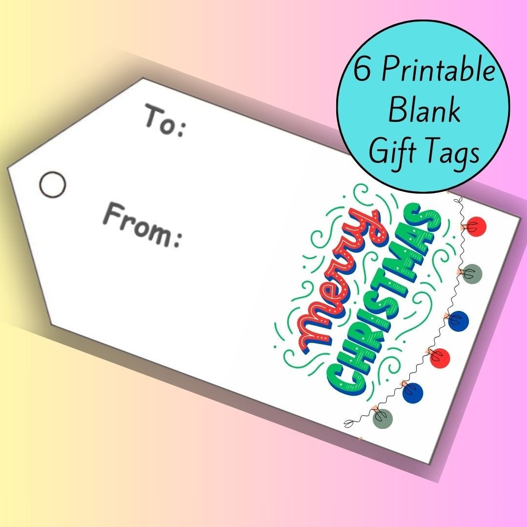 Christmas Gift Tag - Printable Blank Gift Cards - Etsy