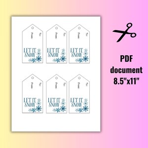 Printable Blank Gift Tag - Let It Snow - Etsy