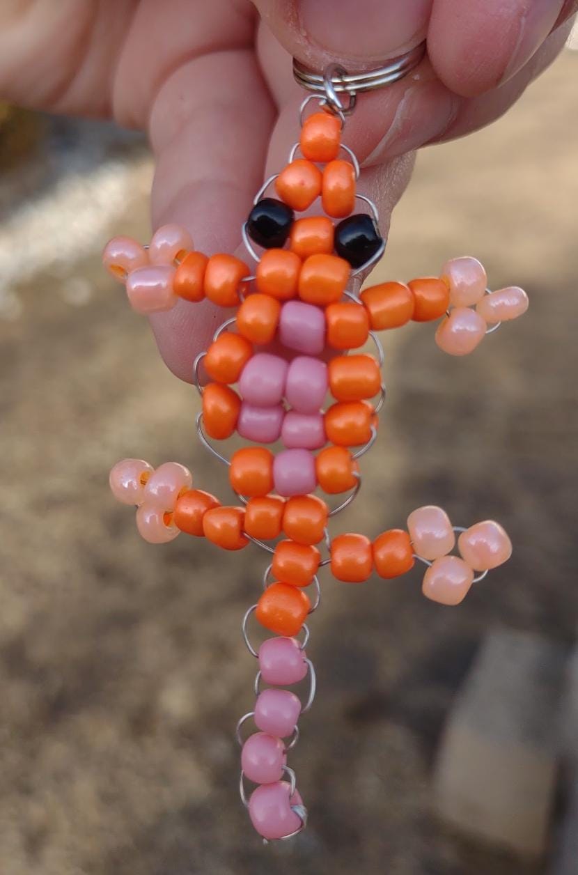 Premade Beaded Lizard Keychain - Etsy