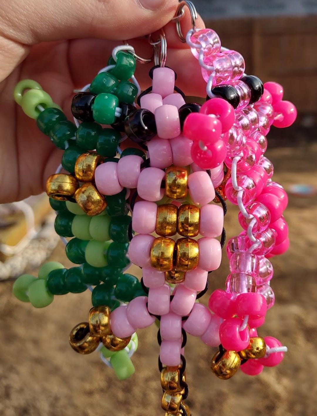 Mystery Pony Bead Lizard Keychains - Etsy