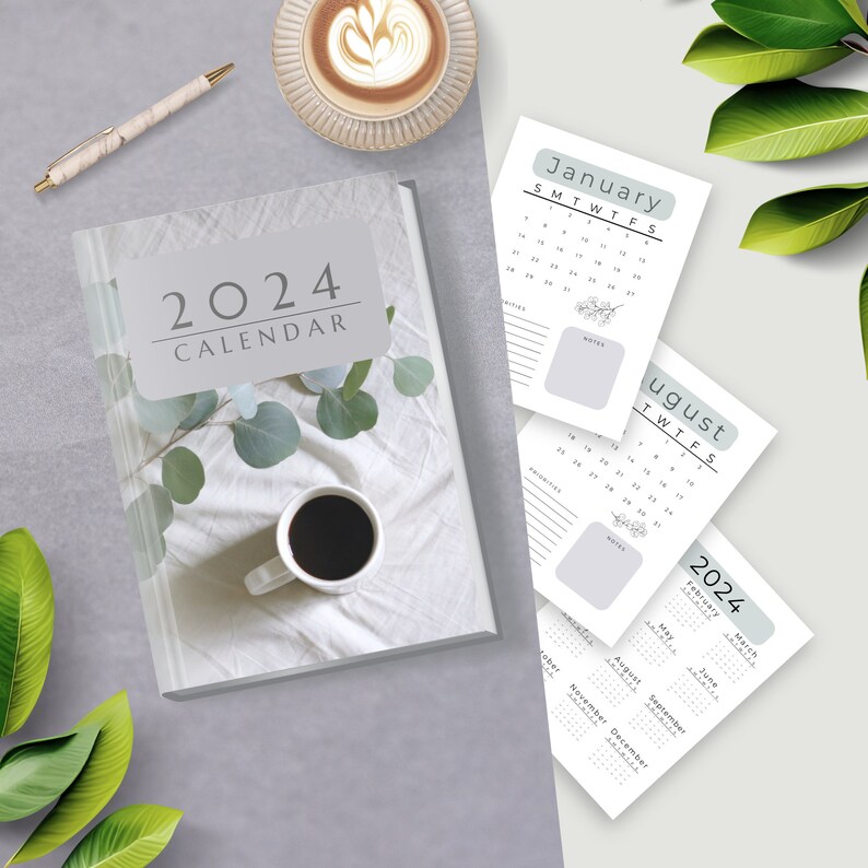 2024 Printable Calendar Eucalyptus Wall Calendar Printable - Etsy
