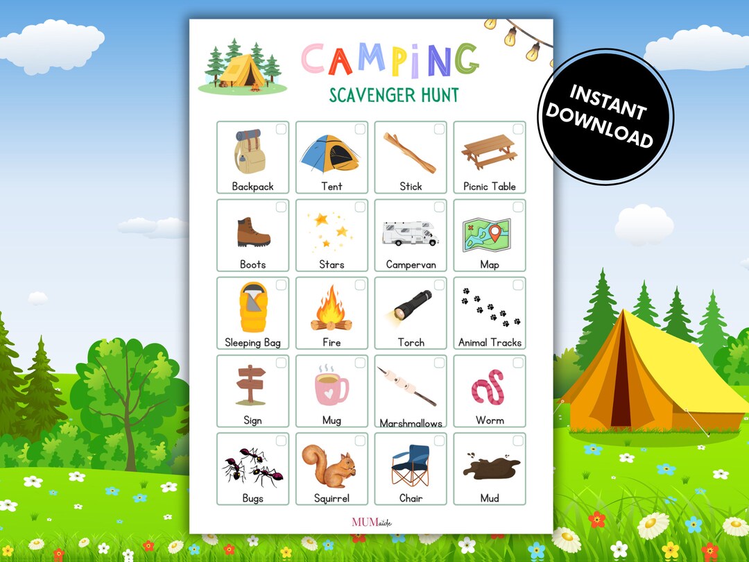 Camping Scavenger Hunt, Kids Activities, Kids Printable Activities ...